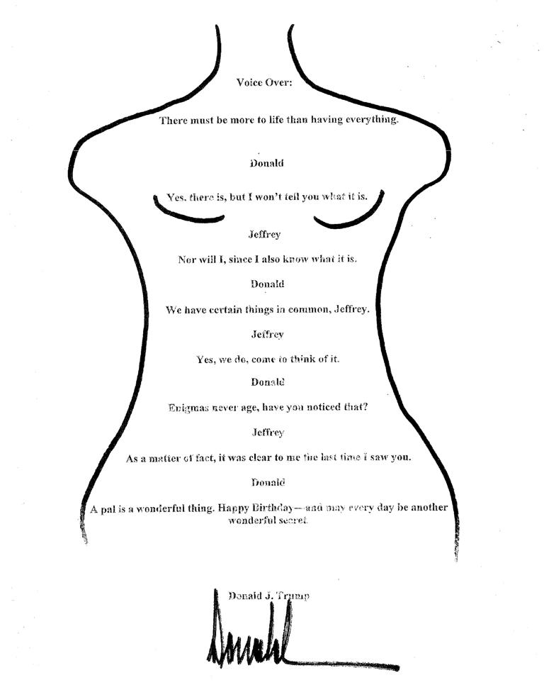 'Trump's signed birthday letter to Epstein' released