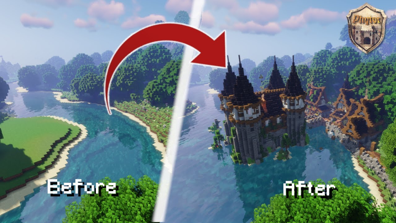 Minecraft: Medieval Lake Village and Castle Build