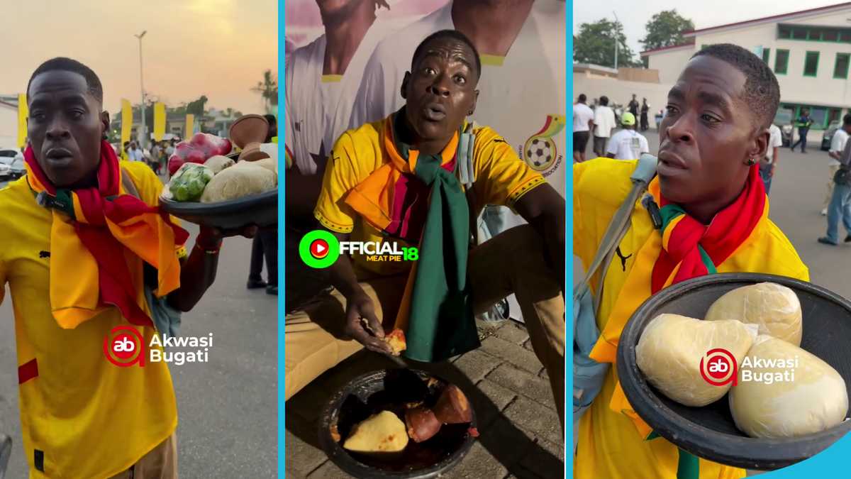 Kumawood actor Agooji enjoys banku and pepper during Ghana's match ...