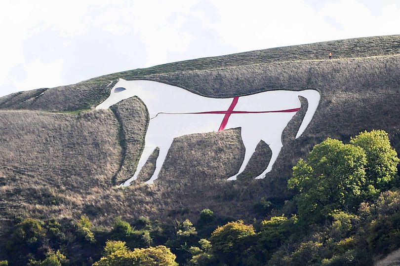 St George's Cross appears on famous white horse landmark
