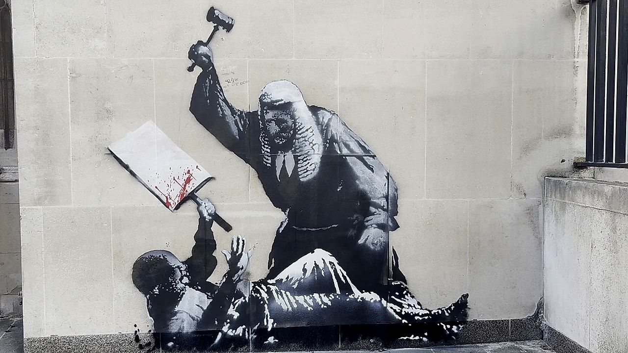 Banksy artwork outside London's Royal Courts of Justice to be removed