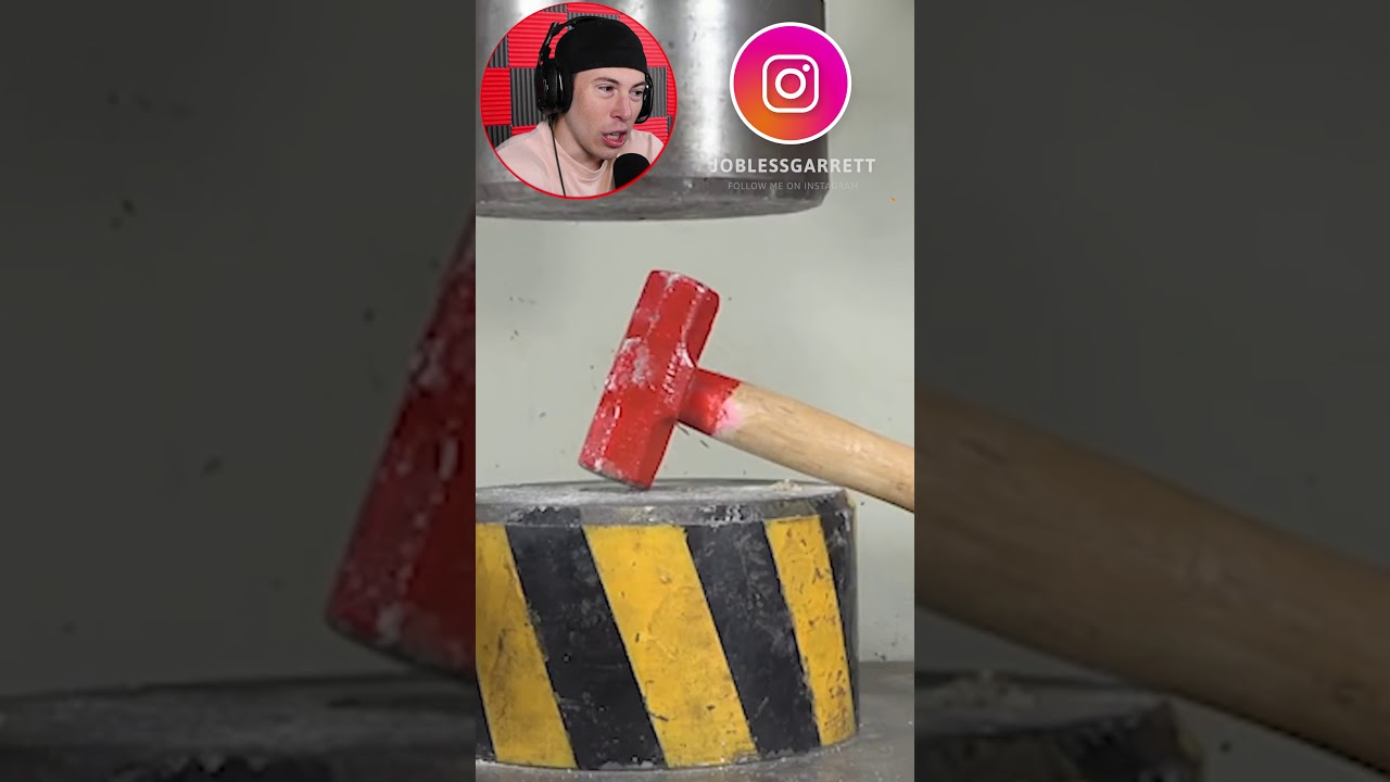 A sledgehammer used in a controlled press experiment