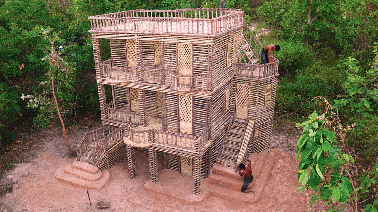A $0 Four-Story Jungle Villa Built by Hand – Taller and Grander Than ...