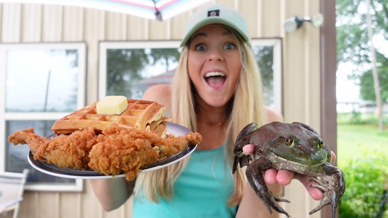 Catch, clean, and cook frog legs with waffles surprise
