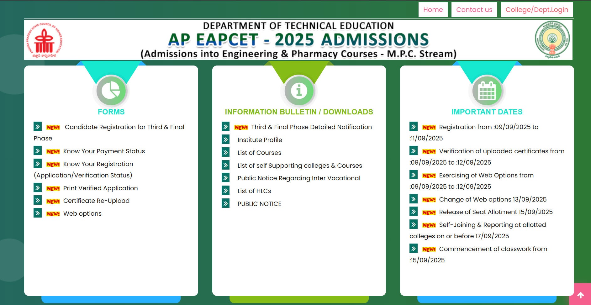 AP EAMCET third and final counselling 2025 started: Direct link to ...