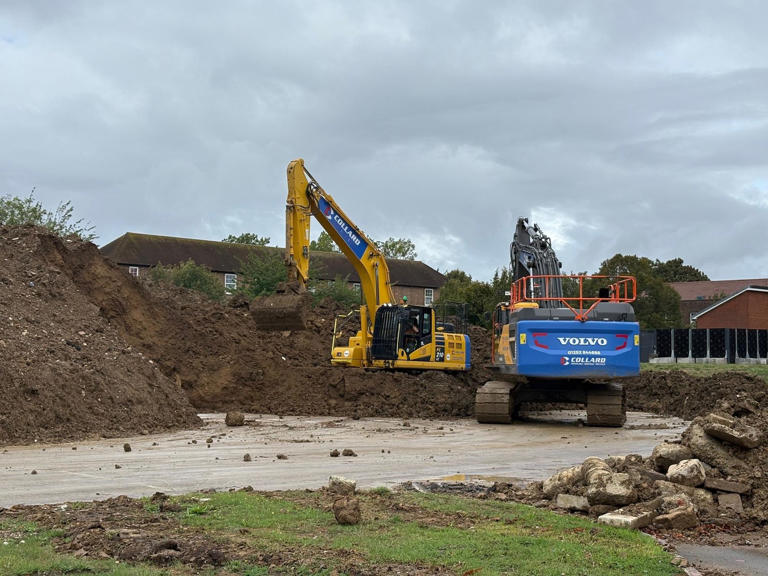 New Army accommodation under construction at Thorney Island
