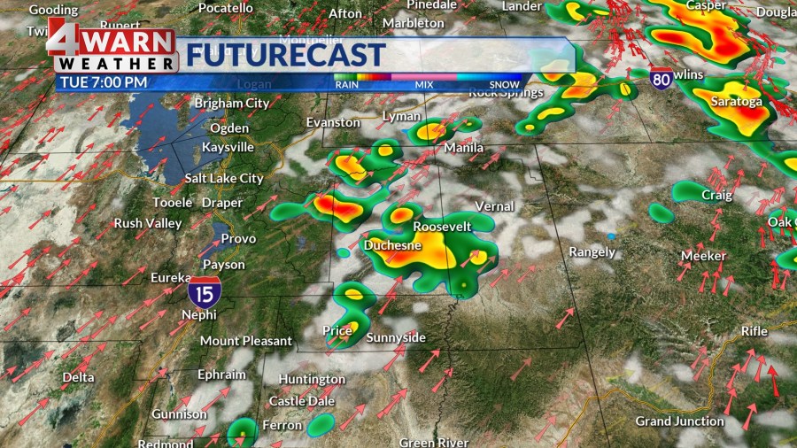 Gusty southwest winds amplify with isolated storms for portions of ...