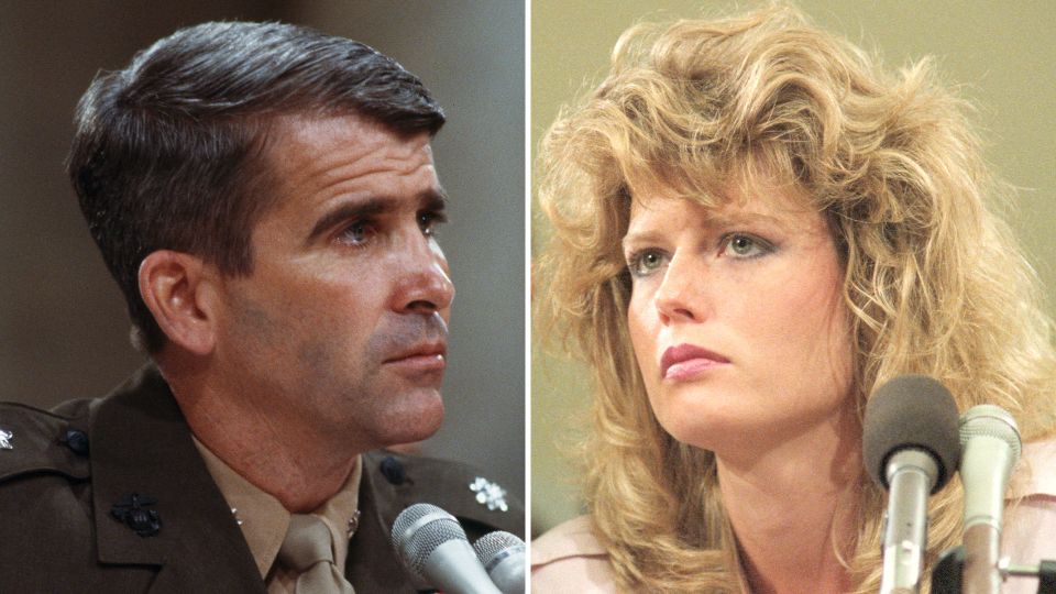 Oliver North marries Fawn Hall, his document-shredding secretary at the ...