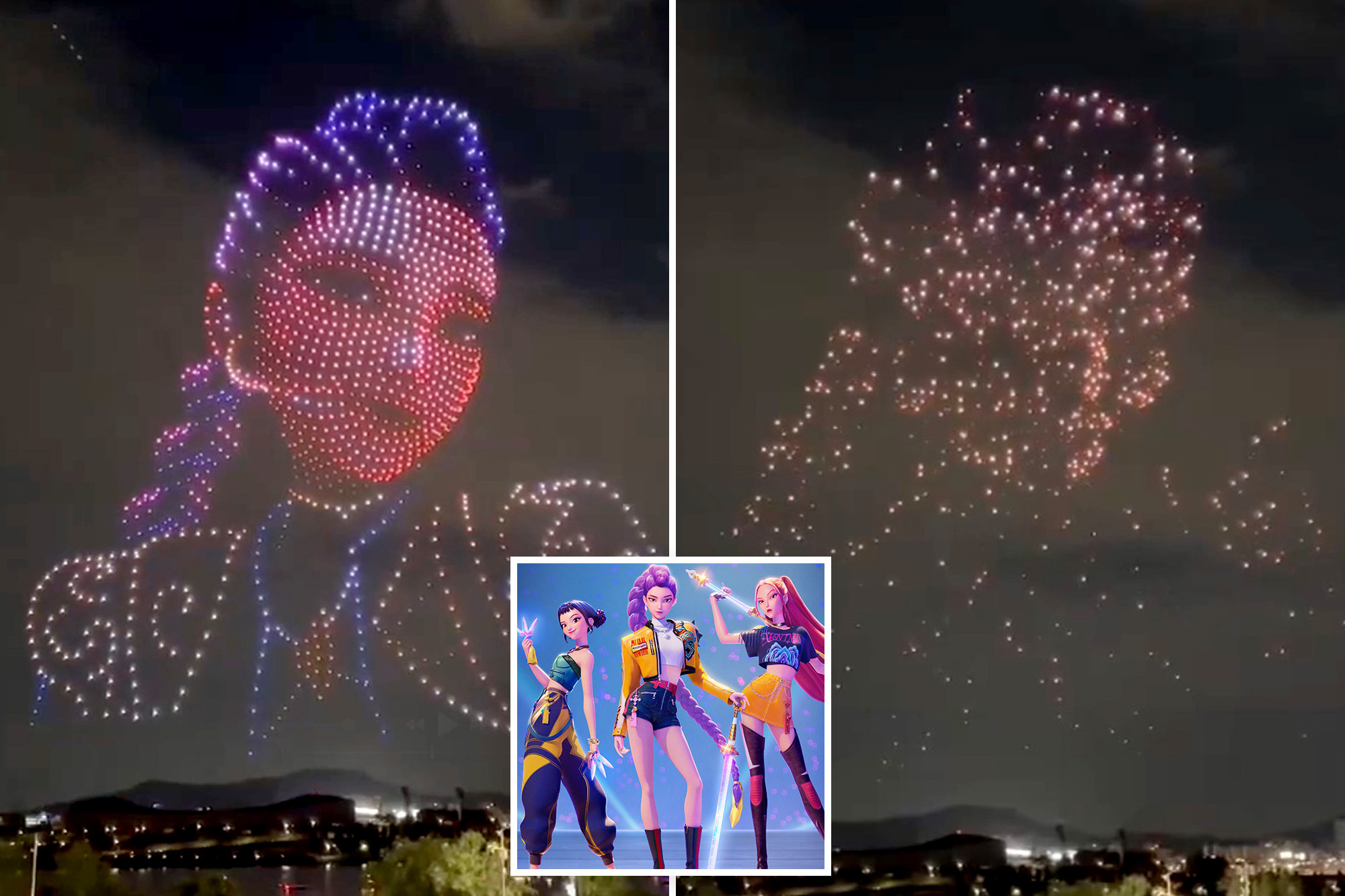 ‘KPop Demon Hunters’ drone show dazzles in sky over Seoul