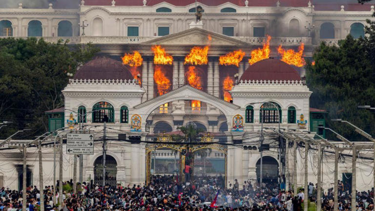 Nepal parliament set on fire after PM resigns over anti-corruption protests