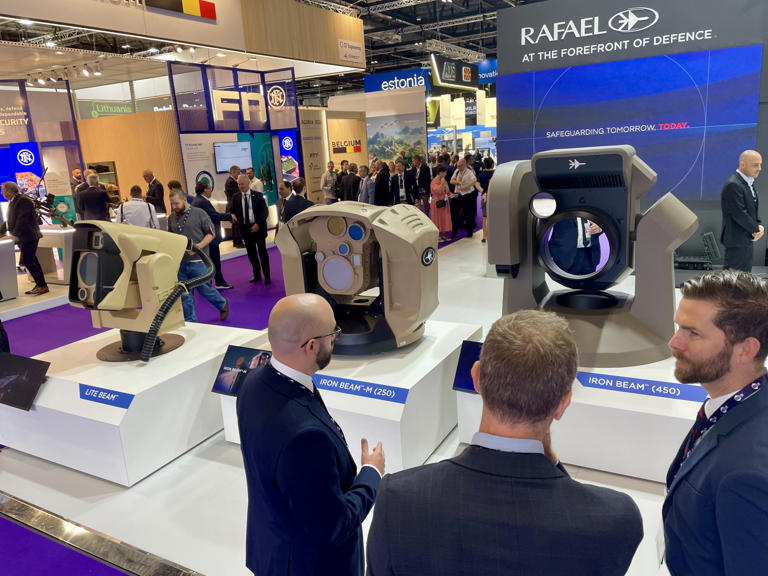 Israel's Rafael touts Iron Beam antimissile lasers at DSEI fair