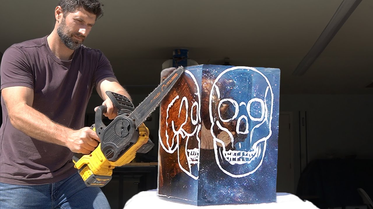 I made a skull from epoxy and wood!