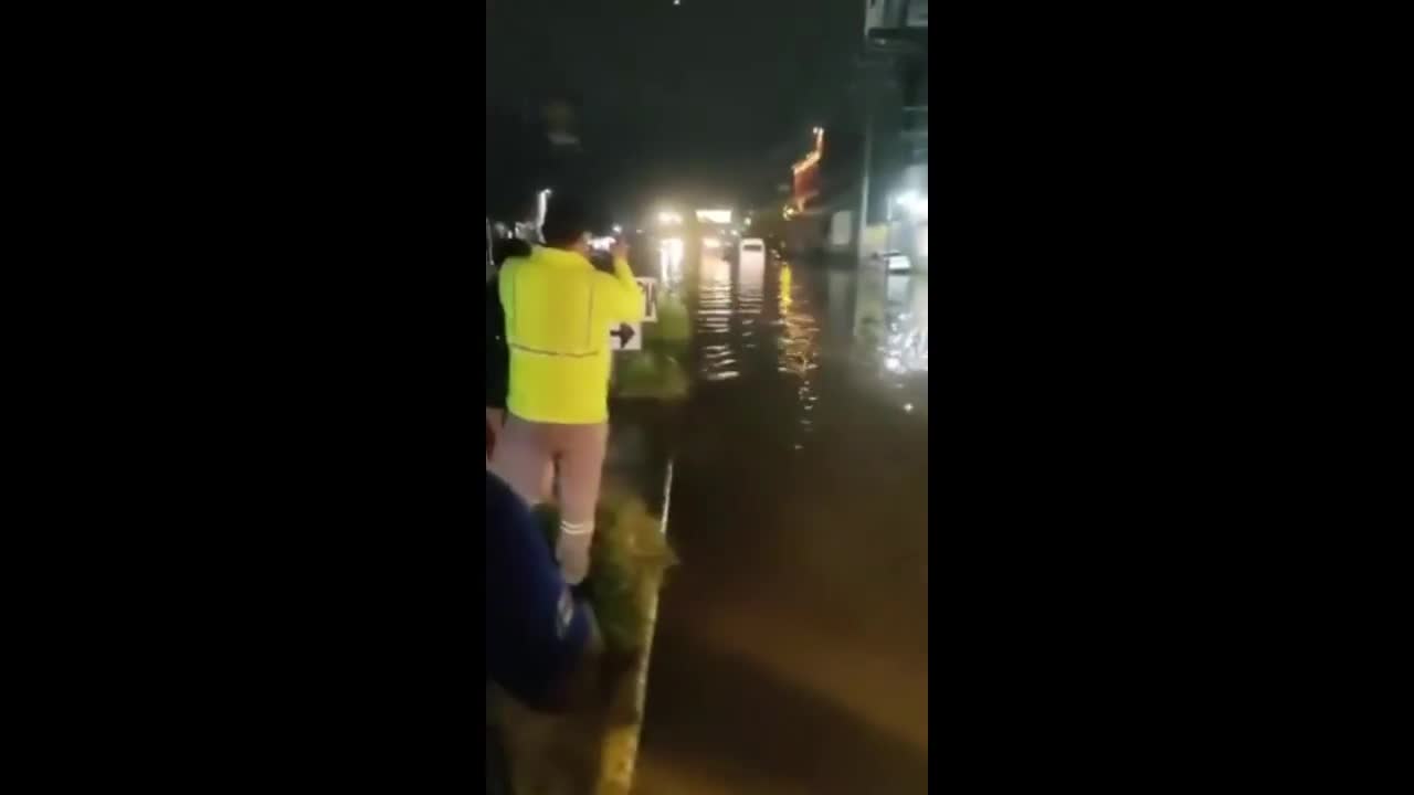 Cars submerged in floodwaters in Guadalajara, Mexico