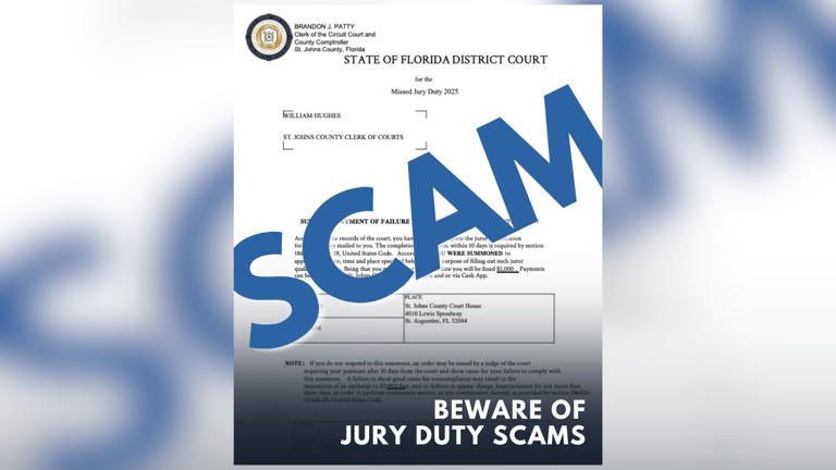 St. Johns County Clerk warns of jury duty scam