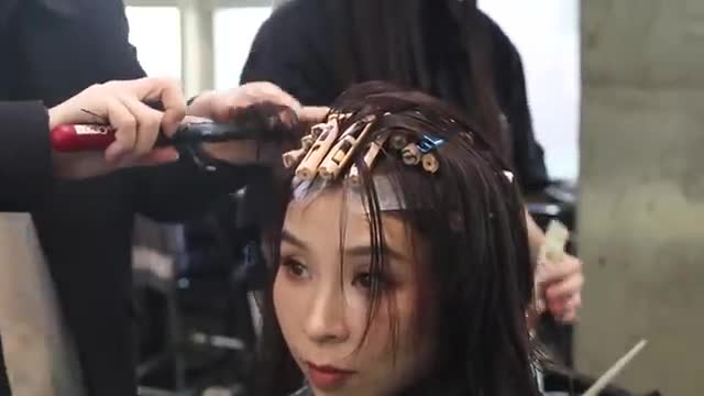 Trying the Korean baby hair contour perm