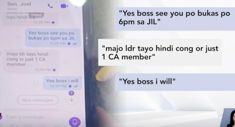 Screenshots of senator, alleged aide's conversations with DPWH ...