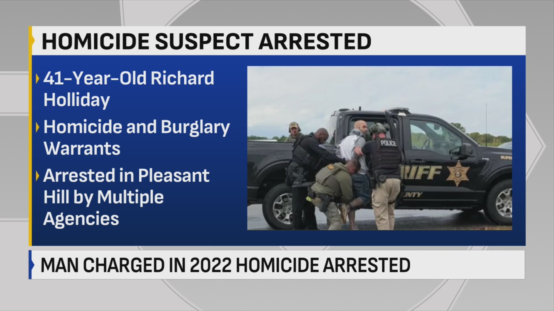 Kansas City murder suspect arrested in Cass County