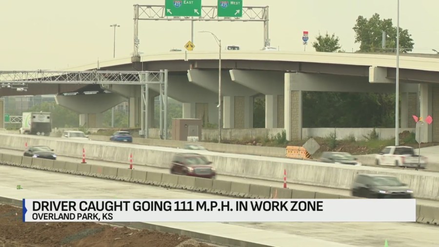 Driver caught going 111 mph in Overland Park construction zone