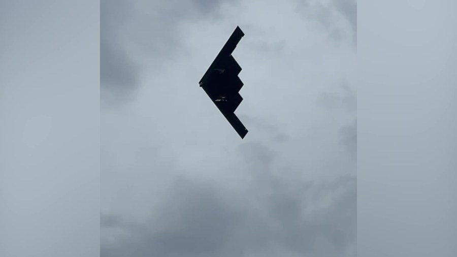 Why did a B-2 bomber fly over Topeka?