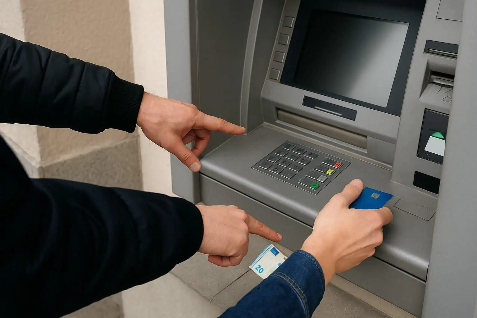 O truque da nota caída que distrai vítimas em caixas multibanco