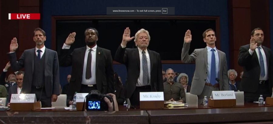 Never seen before video released at hearing on UFOs; 8 News Now’s ...