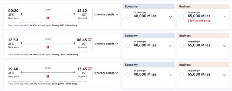 [Award alert] Turkish Airlines business class US to Istanbul from ...