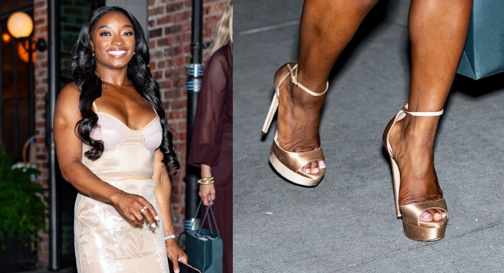 Simone Biles Brings Bold Height in Jimmy Choos to Audemars Piguet Event