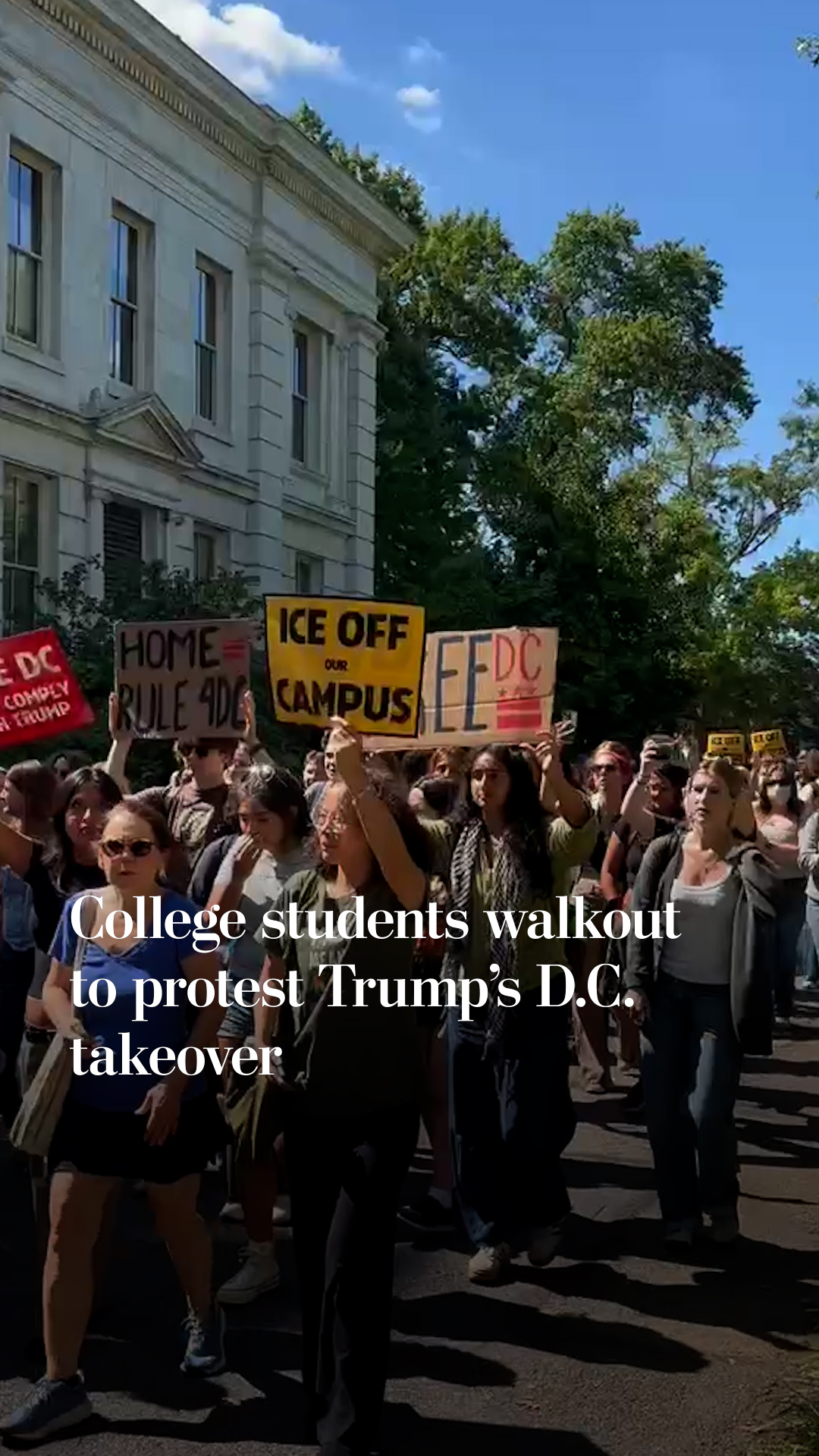 College students walkout to protest Trump’s D.C. takeover