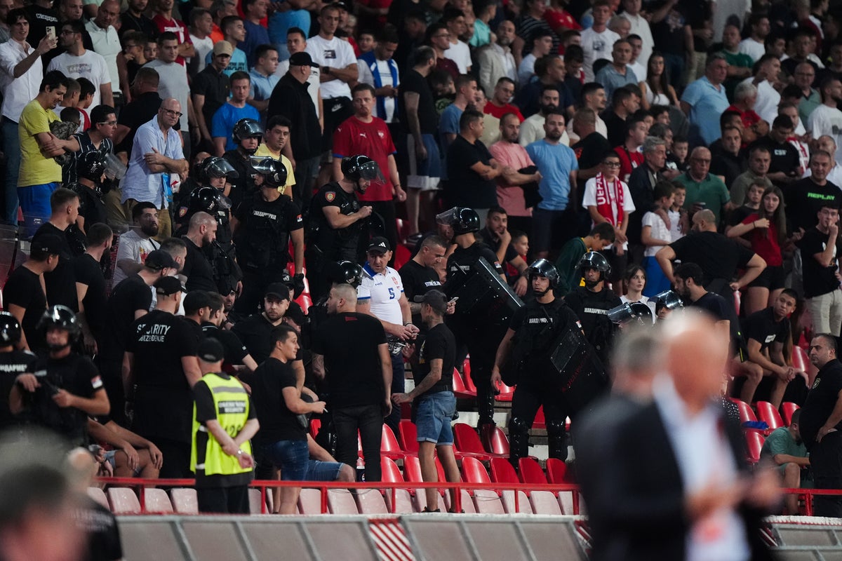 Riot police called into action at World Cup qualifier in Belgrade