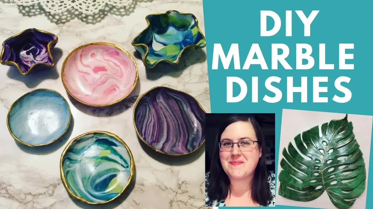 Easy DIY marble dishes - $1 custom gift idea! + Custom giveaway