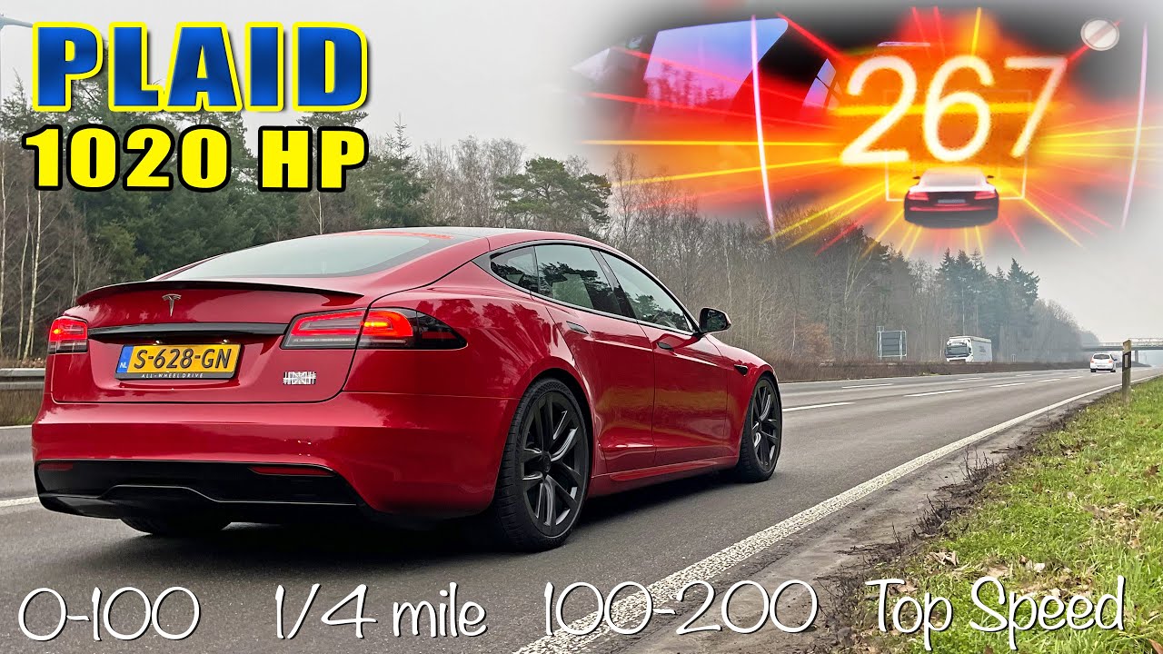 1020HP Tesla Plaid Top Speed POV