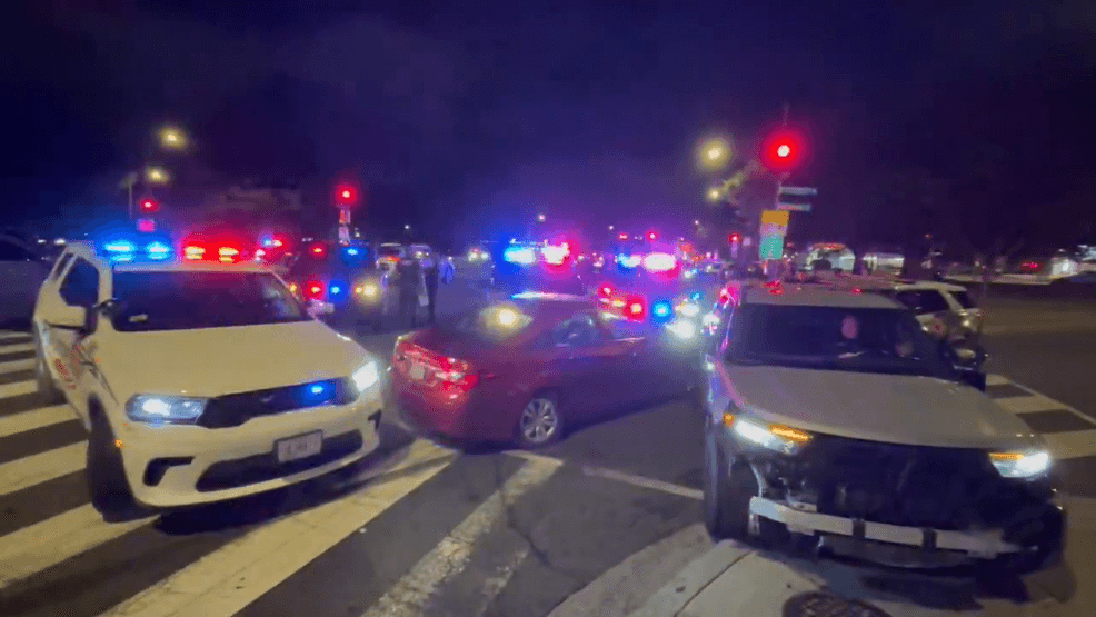Police chase, corner and capture three suspects in stolen car