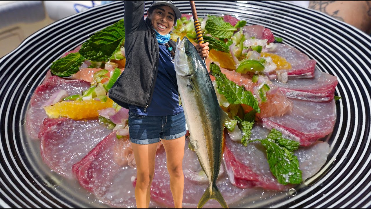 BEST WAY TO EAT YELLOWTAIL | She Caught The Biggest Fish