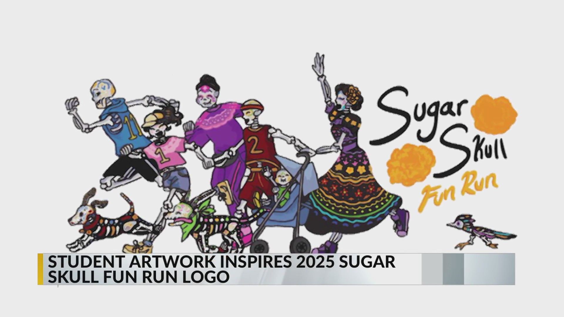 Student artwork inspires design for Sugar Skull Fun Run logo