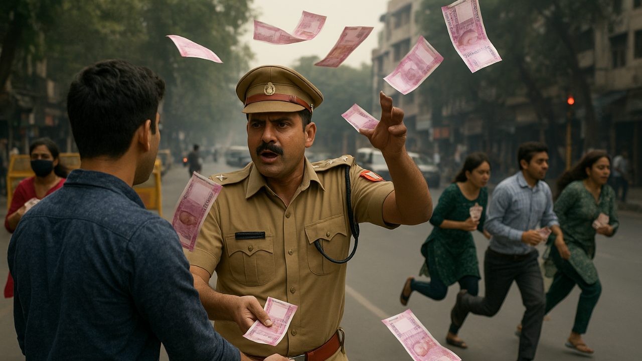 Delhi police ASI arrested for accepting bribe; throws money in air to ...