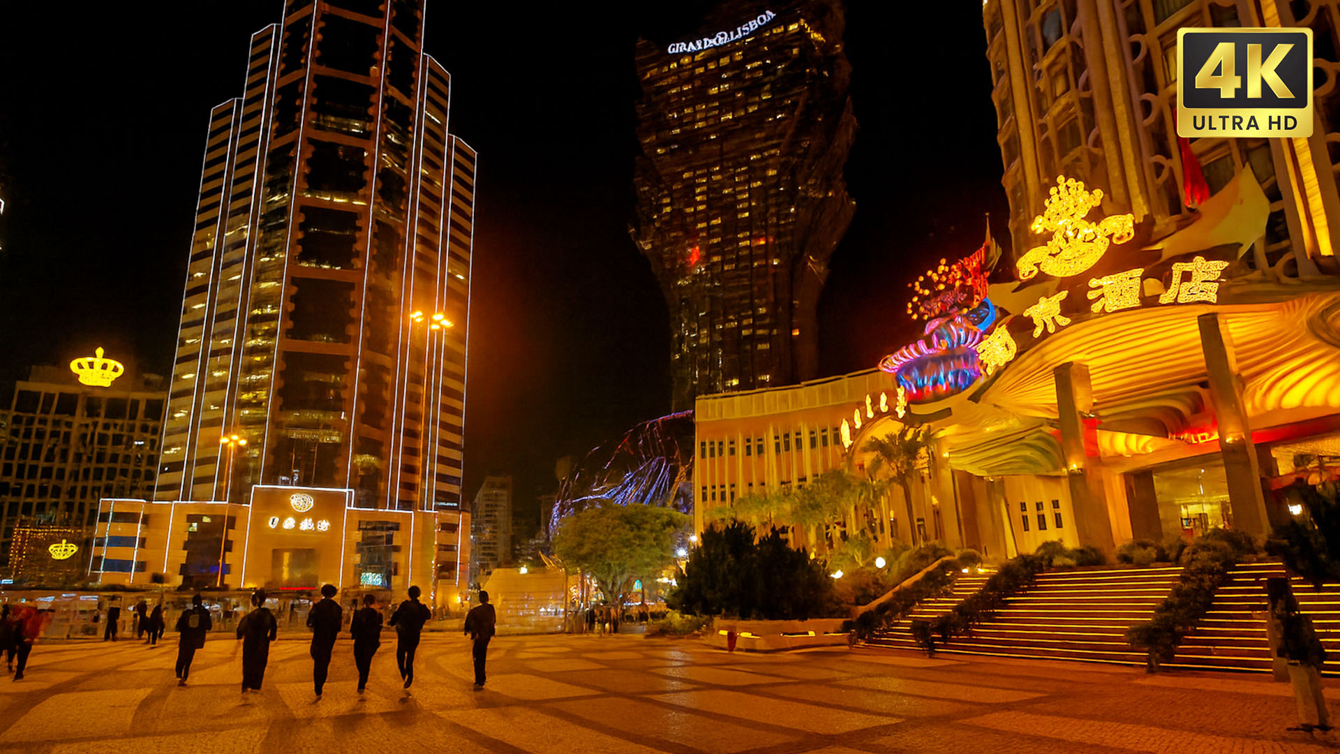 Jalanan Malam dan Lampu Kota Macau – China 4K