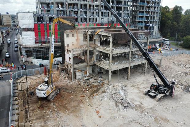 Drone images show final part of Southampton Debenhams store amid demolition