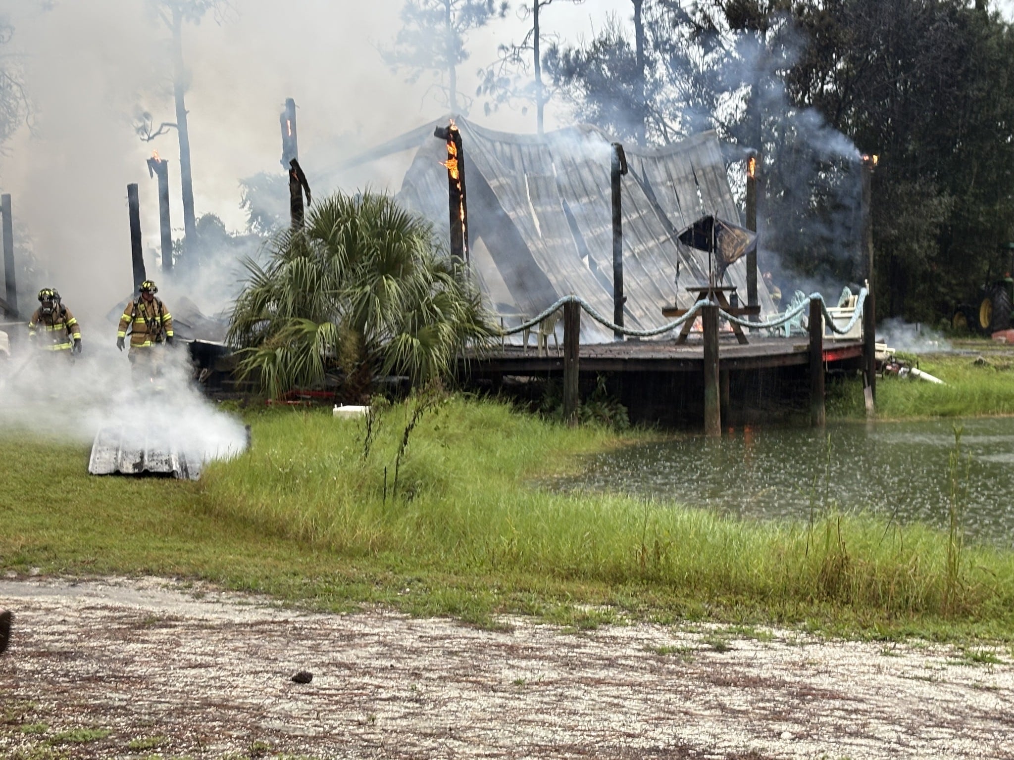 Fire caused by lightning destroys barn in Charlotte County