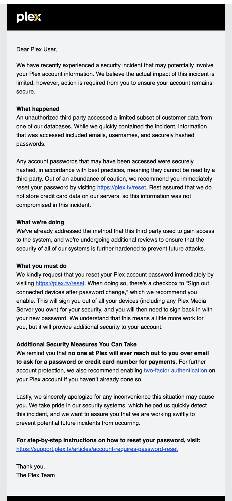 Plex Just Had a Security Breach