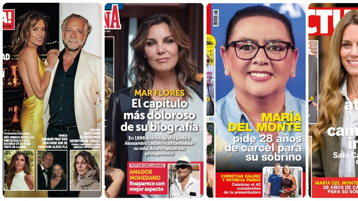Nieves Álvarez, Mar Flores, María del Monte y Kate Middleton protagonizan las portadas