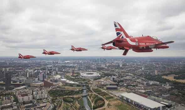 Full Red Arrows flight route as planes to fly over UK today