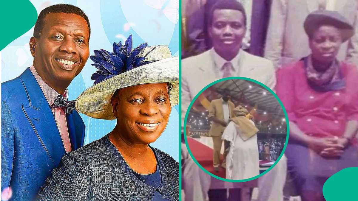 Watch sweet video as Pastor Adeboye and wife hug on altar to mark 58th ...