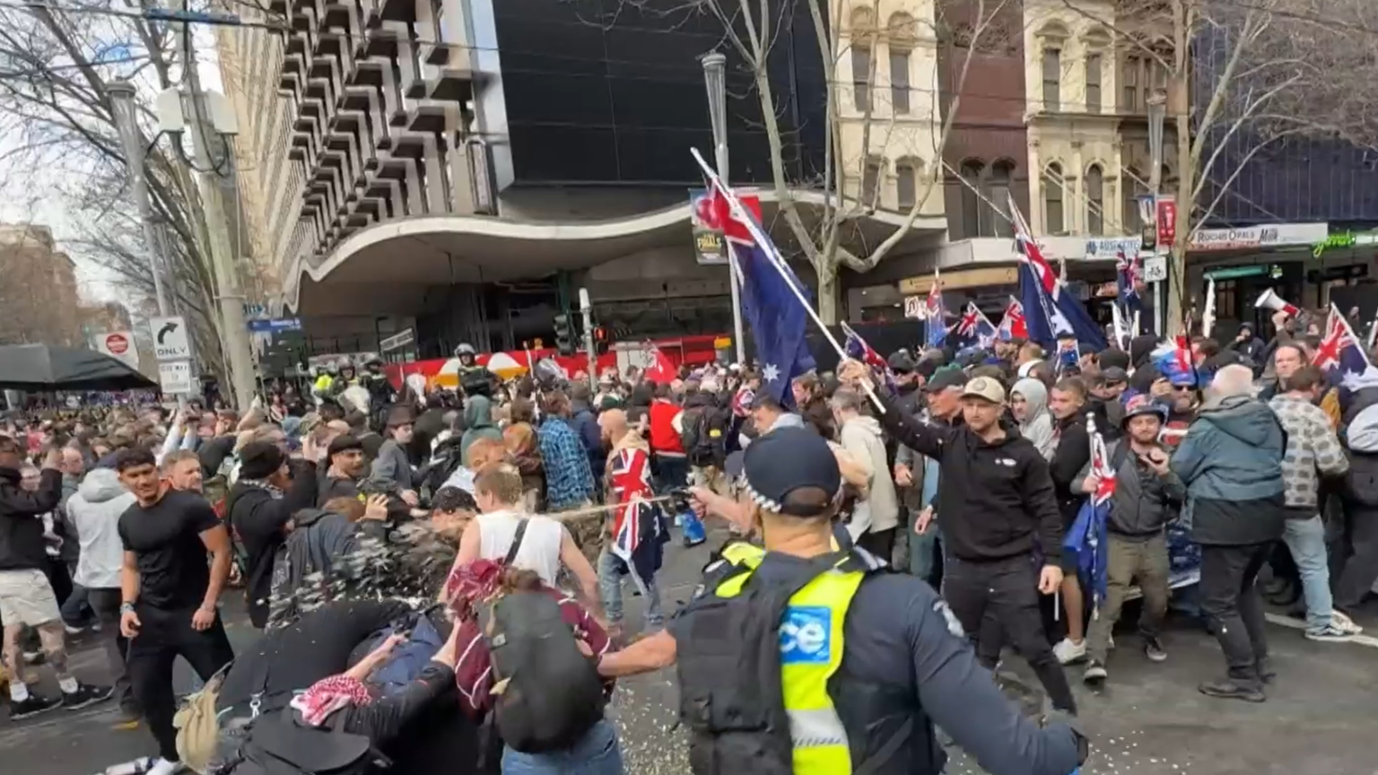 Victoria police brace for possible repeat of violent protest clashes in CBD