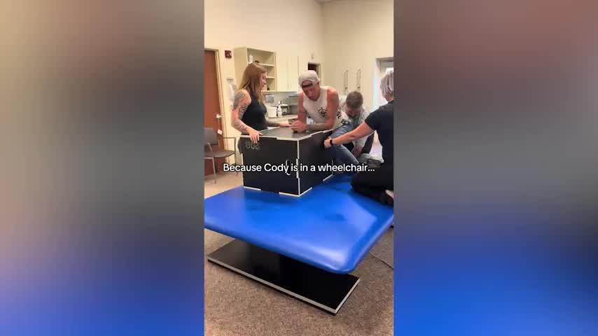 Disabled Man Proposes During Physical Therapy Session