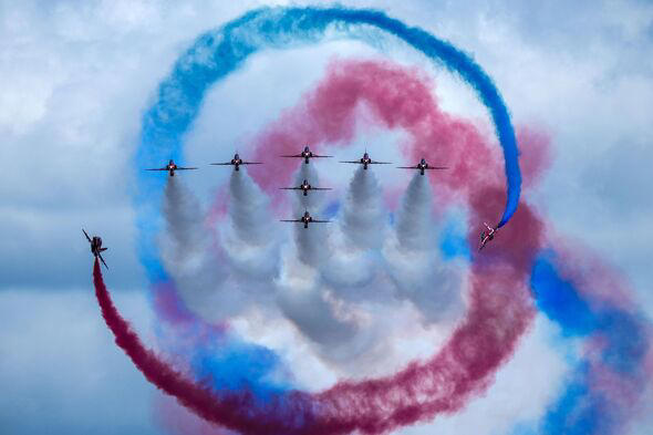 Full Red Arrows flight route as planes to fly over UK today