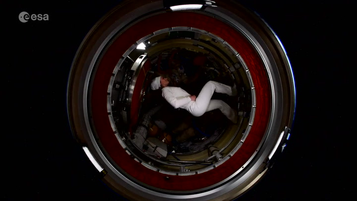 Astronaut dons velcro shoes to recreate iconic scene from 2001: A Space ...
