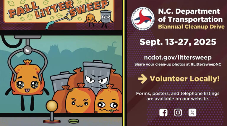 NCDOT launching Fall Litter Sweep to remove trash from roads