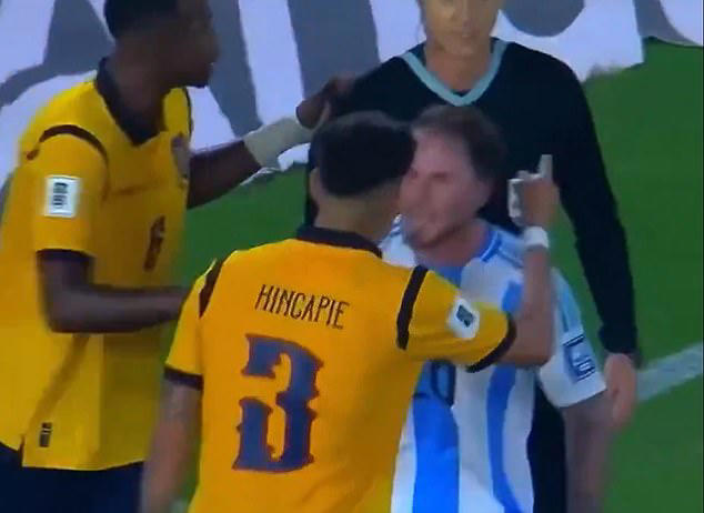 Arsenal's new £42m signing Piero Hincapie squares up to raging ...