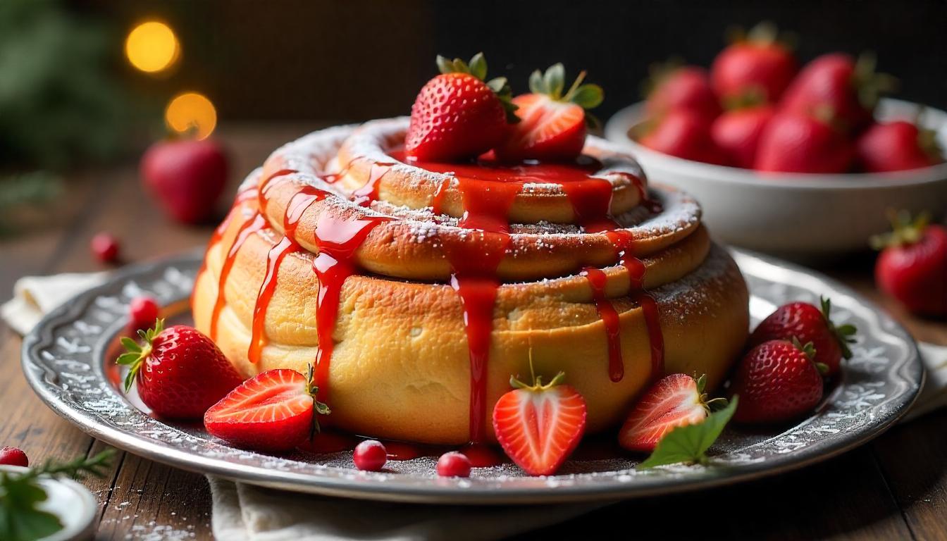 Easy giant strawberry cinnamon roll recipe