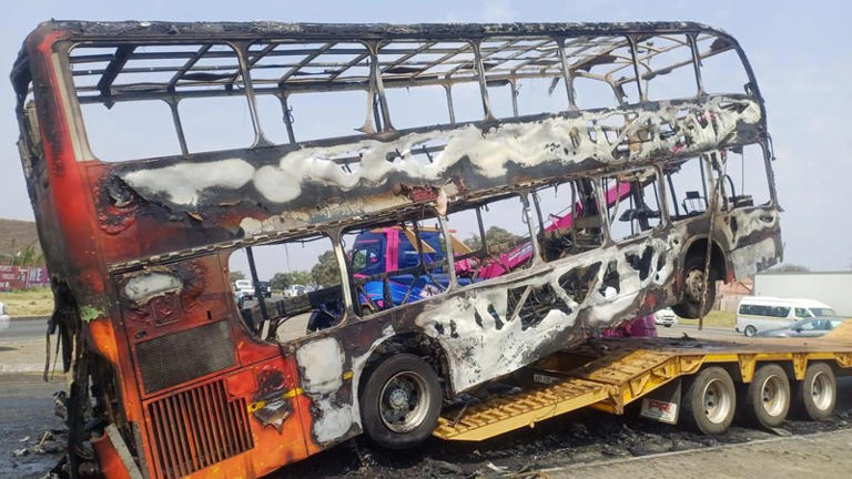Driver escapes as Johannesburg bus catches fire on R59